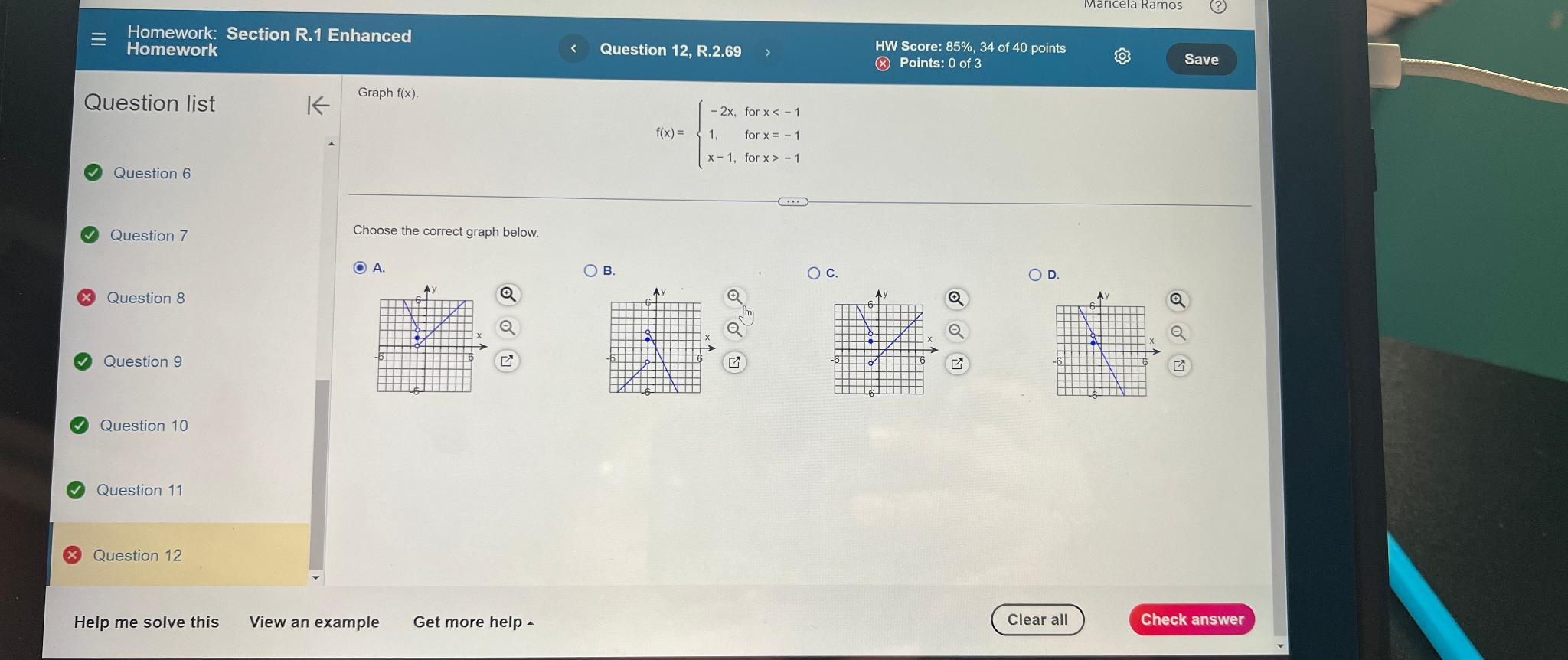 Solved Maricela Ramos\\nHomework: Section R. 1 | Chegg.com