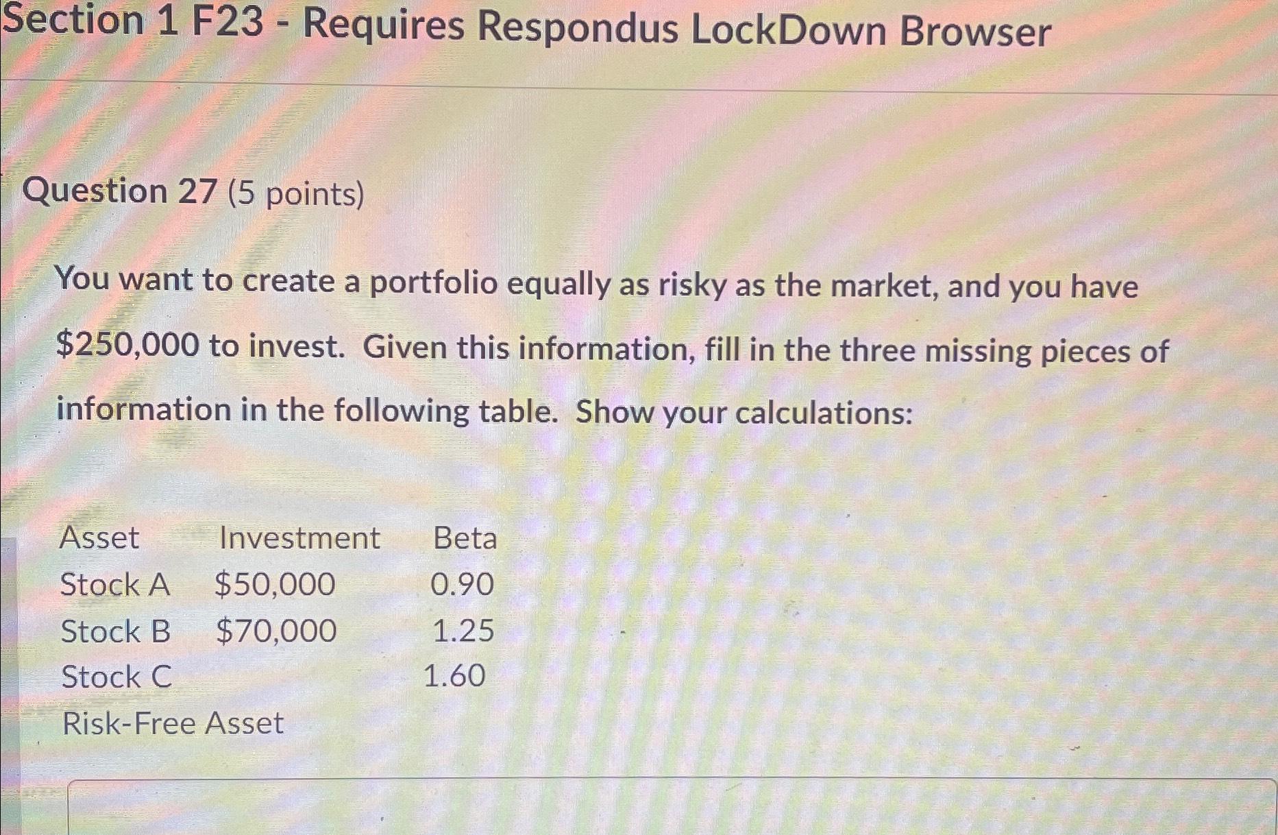 Solved You want to create a portfolio equally as risky as | Chegg.com