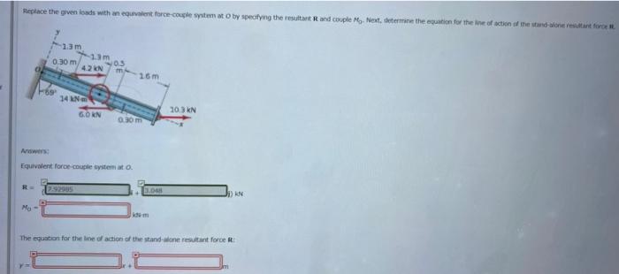 Solved Replace the given loads with an equivalent | Chegg.com