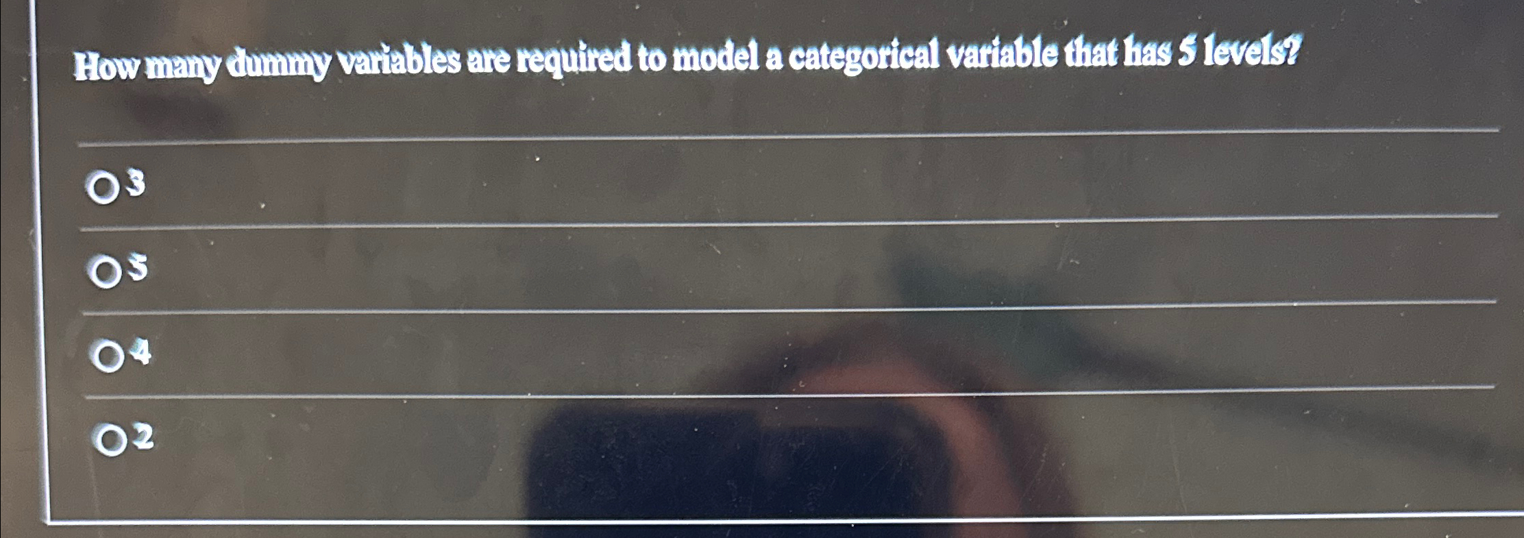 Solved How many tummy vartibles are required to model a | Chegg.com