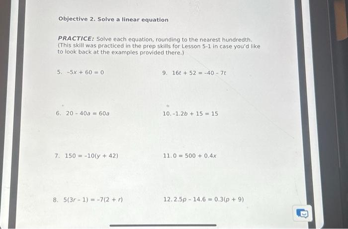 Solved PRACTICE: Solve each equation, rounding to the | Chegg.com