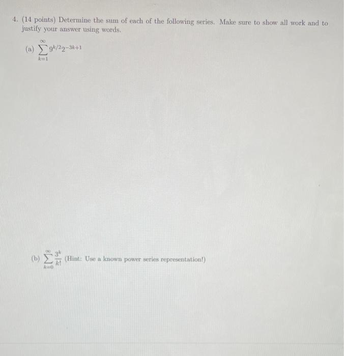Solved 4. (14 points) Determine the sum of each of the | Chegg.com Solved 4. (14 points) Determine the sum of each of the | Chegg.com