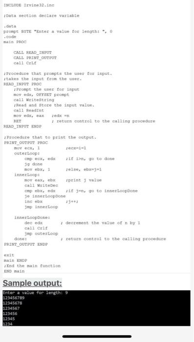 Solved Can you modify this program in assembly language that | Chegg.com