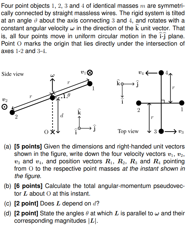 Solved Four point objects 1,2,3 ﻿and 4 ﻿of identical masses | Chegg.com