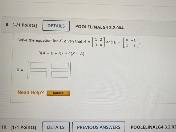 Solved 8. (-/1 Points) DETAILS POOLELINALG4 2.2.503.XP. MY | Chegg.com