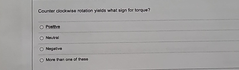 Solved Counter clockwise rotation yields what sign for | Chegg.com