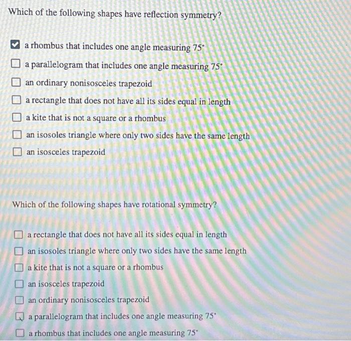 Solved Which of the following shapes have reflection | Chegg.com