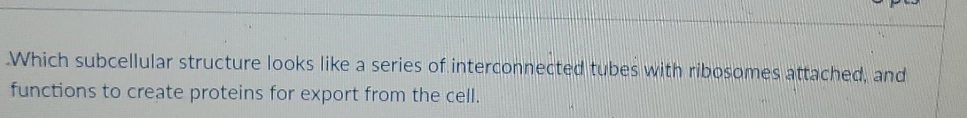 Solved Which subcellular structure looks like a series of | Chegg.com