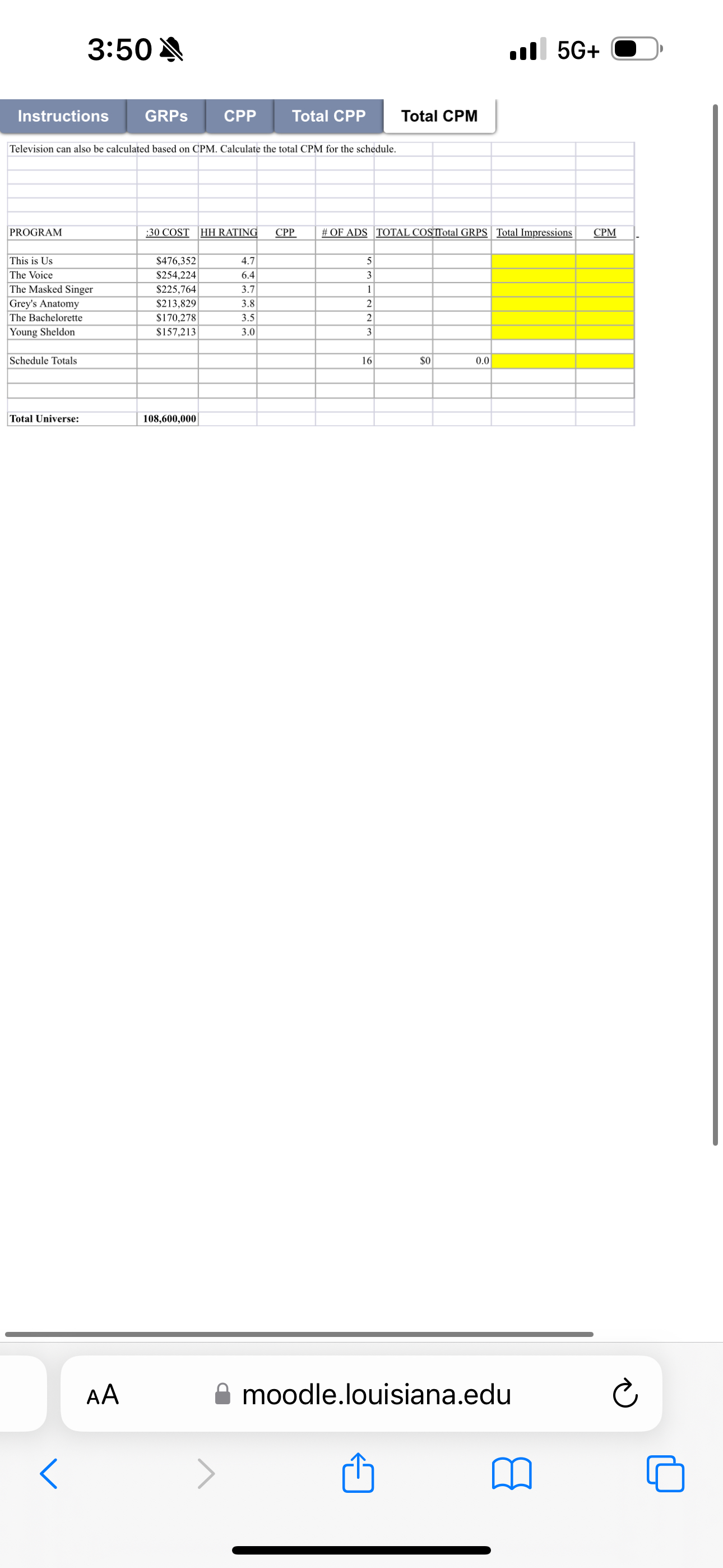 Solved Television can also be calculated based on CPM. | Chegg.com