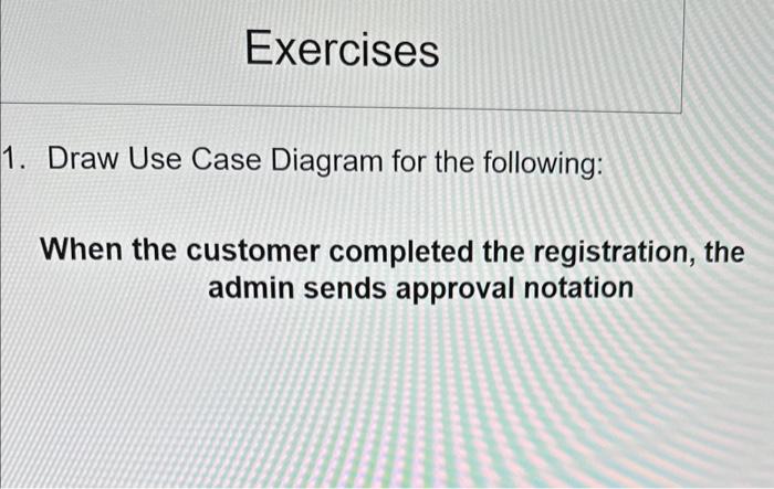 Solved Draw Use Case Diagram for the following: When the | Chegg.com