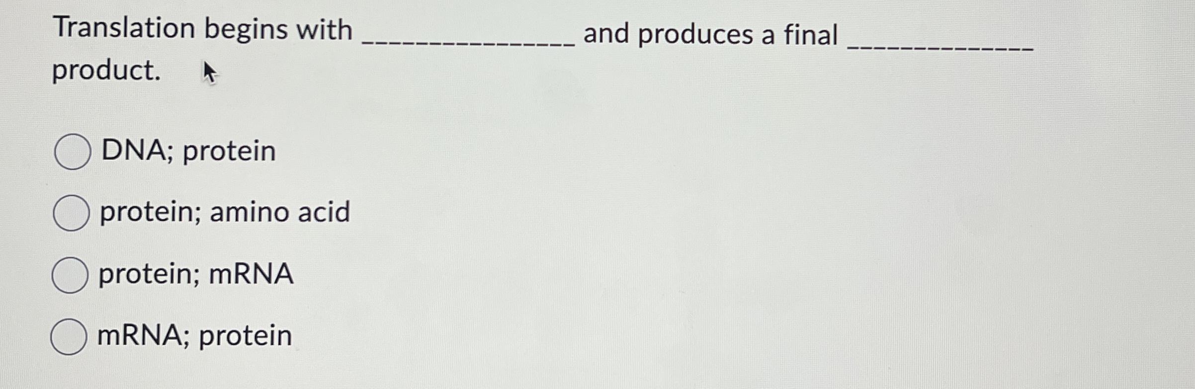 Solved Translation begins with ﻿and produces a final | Chegg.com