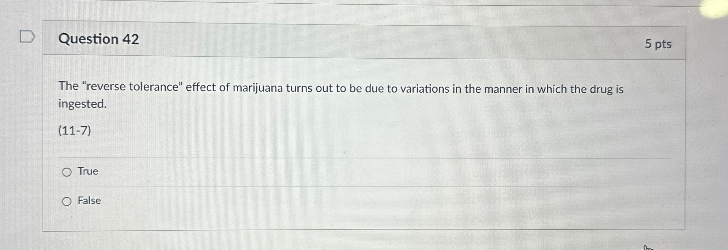 Solved Question 425 ﻿ptsThe "reverse tolerance" effect of | Chegg.com