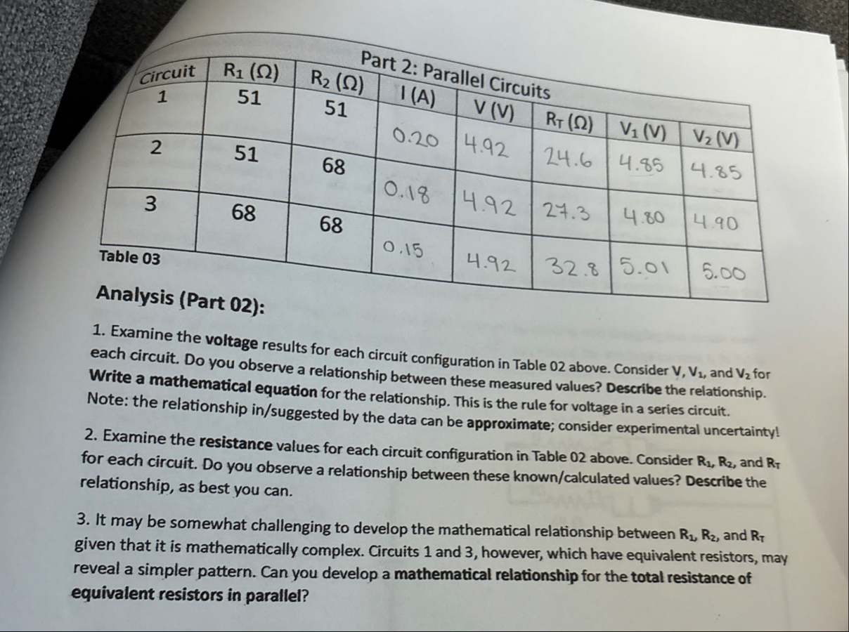Part 2: Parallel | Chegg.com
