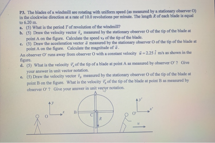 Solved P3. The blades of a windmill are rotating with | Chegg.com
