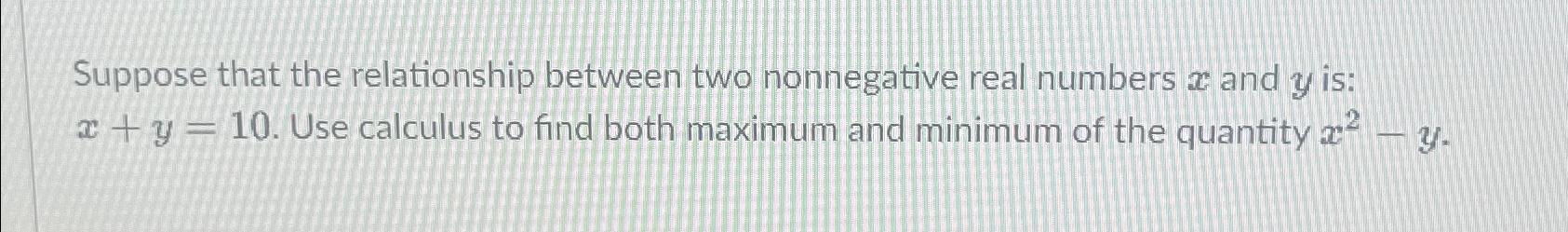 Solved Suppose that the relationship between two nonnegative | Chegg.com