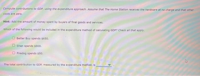 Solved 4. Comparing the expenditure and resource cost-income | Chegg.com