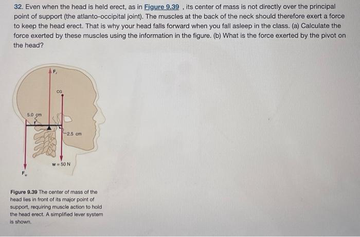 Solved 32. Even when the head is held erect, as in Figure | Chegg.com