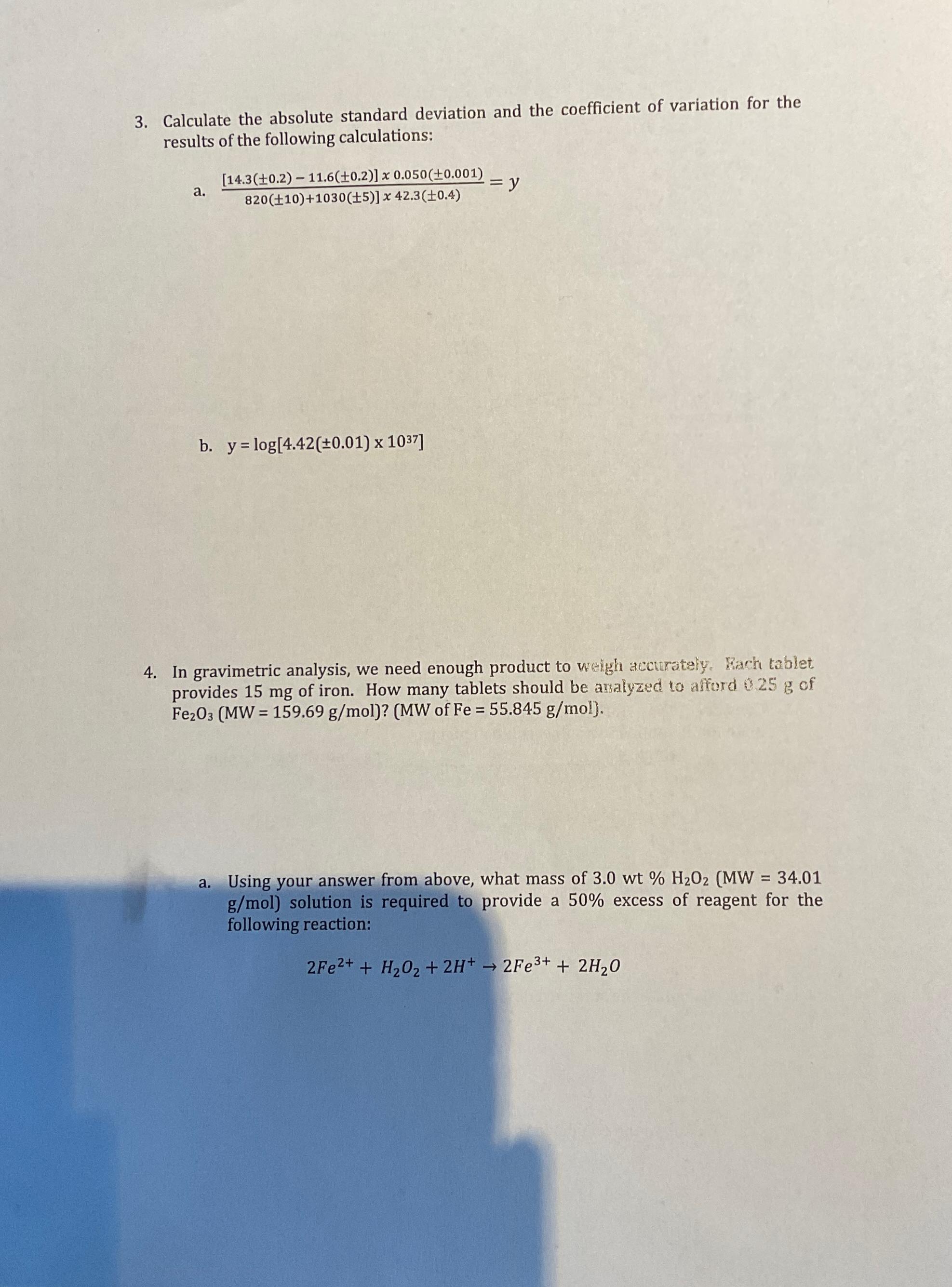 Solved Calculate the absolute standard deviation and the | Chegg.com