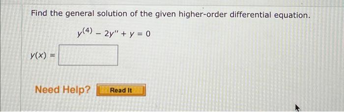 Solved Find the general solution of the given higher-order | Chegg.com