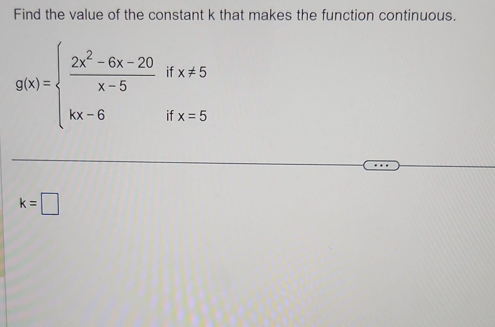 Find the value of the constant k that makes the | Chegg.com