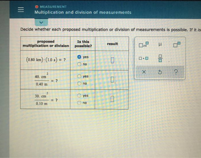 Solved O MEASUREMENT Multiplication and division of | Chegg.com