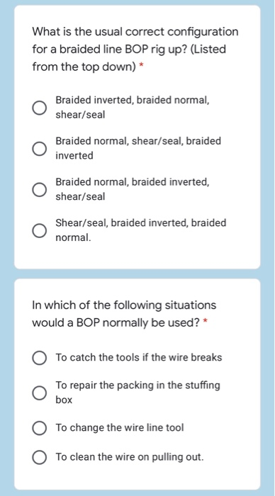 Solved What is the usual correct configuration for a braided | Chegg.com