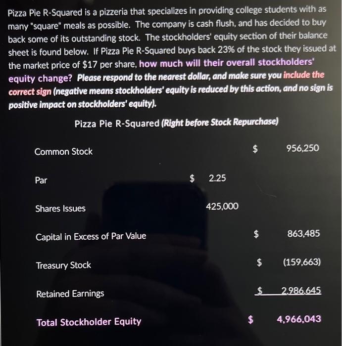 Solved Pizza Pie R-Squared is a pizzeria that specializes in | Chegg.com