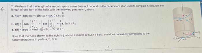 To illustrate that the length of a smooth space curve | Chegg.com