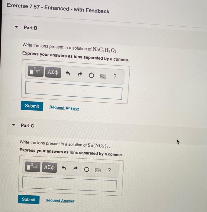Solved Write the ions present in a solution of NaC2H3O2. | Chegg.com