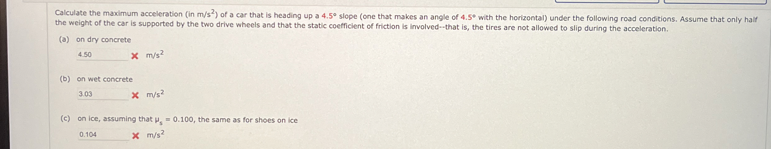 Solved Calculate the maximum acceleration (in ms2 ) ﻿of a | Chegg.com