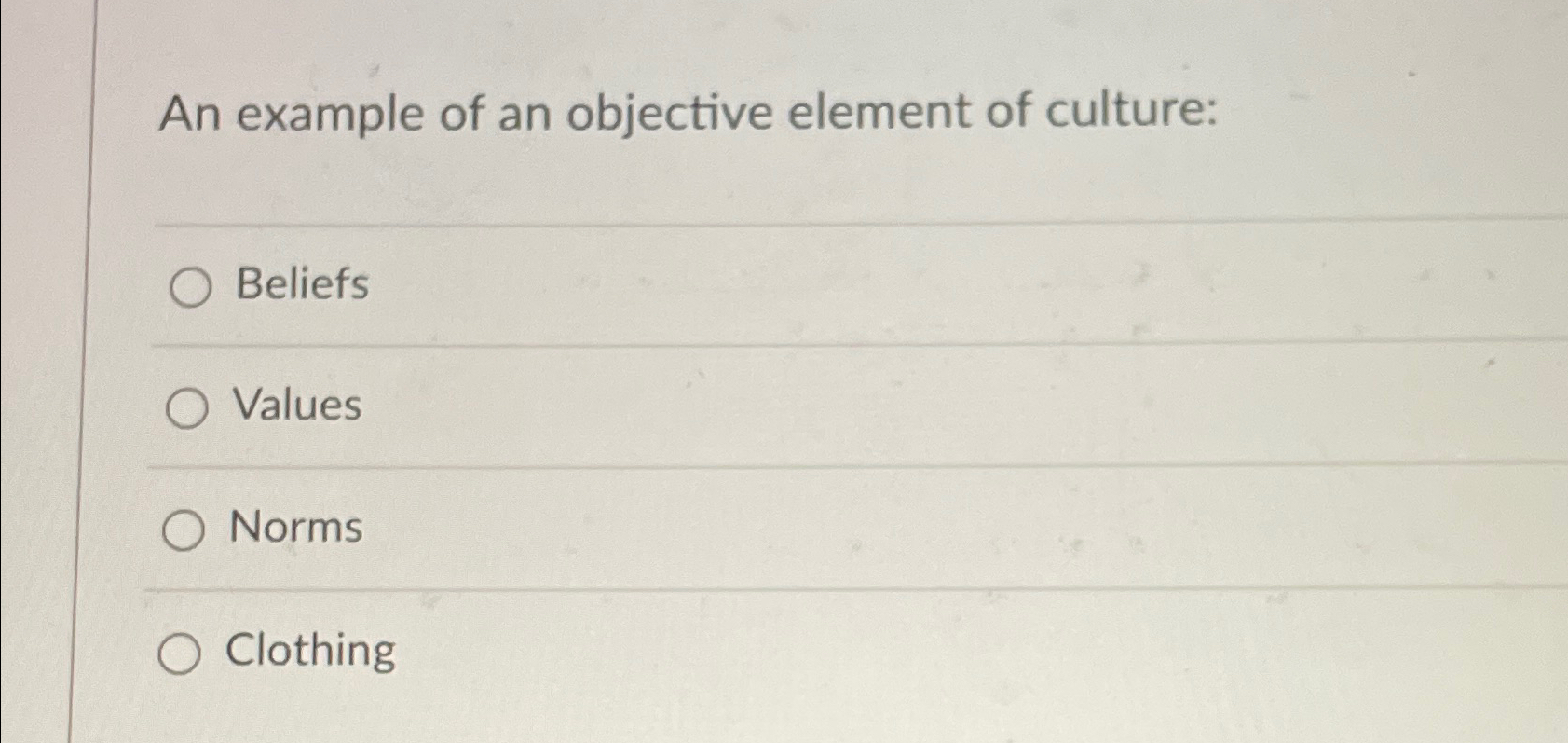Solved An example of an objective element of | Chegg.com