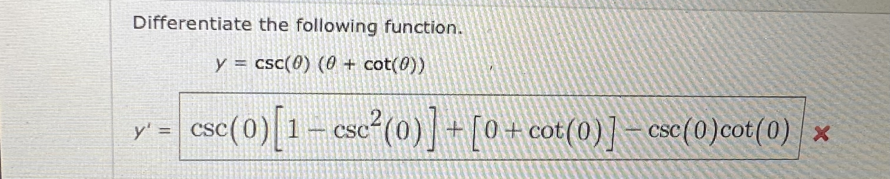Solved Differentiate the following | Chegg.com