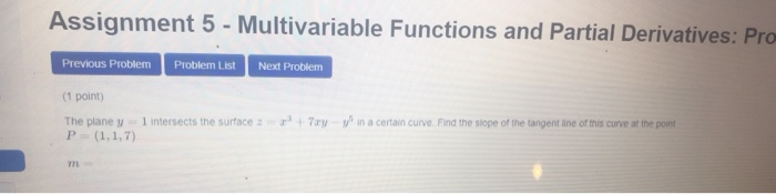 Solved Assignment 5 - Multivariable Functions and Partial | Chegg.com