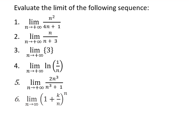 Evaluate the limit of the following | Chegg.com