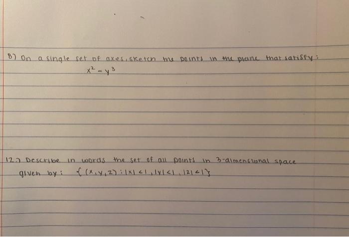 Solved B) on a single set of axes. sketen me points in the | Chegg.com