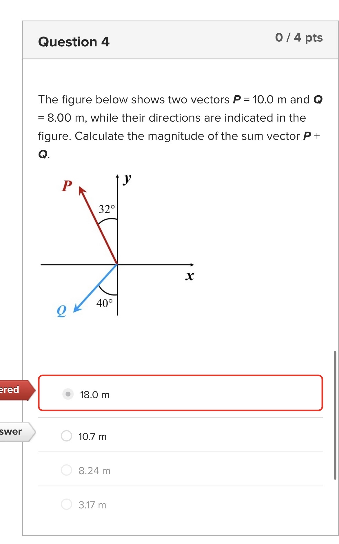 Solved The figure below shows two vectors P=10.0m ﻿and | Chegg.com