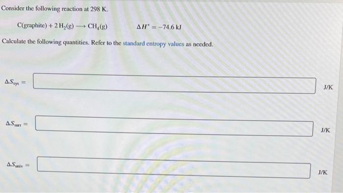 Solved Consider the following reaction at 298 K. C( | Chegg.com
