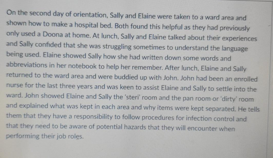 Solved ion 13 If Elaine And Sally Are Unsure Of What Chegg