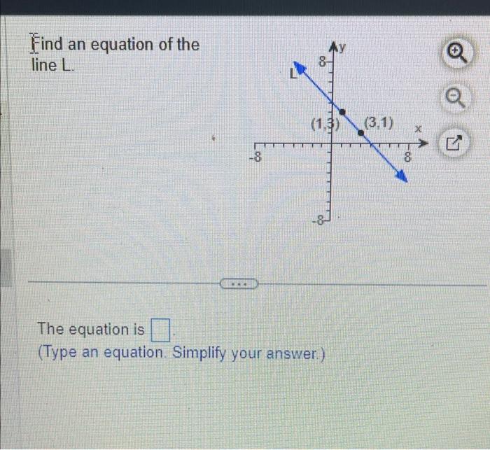 Solved Find an equation of the line L. The equation is (Type | Chegg.com