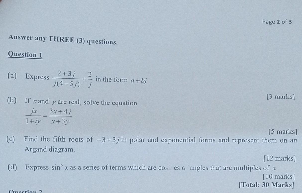 Solved Page 2 of 3 Answer any THREE (3) questions. Question | Chegg.com