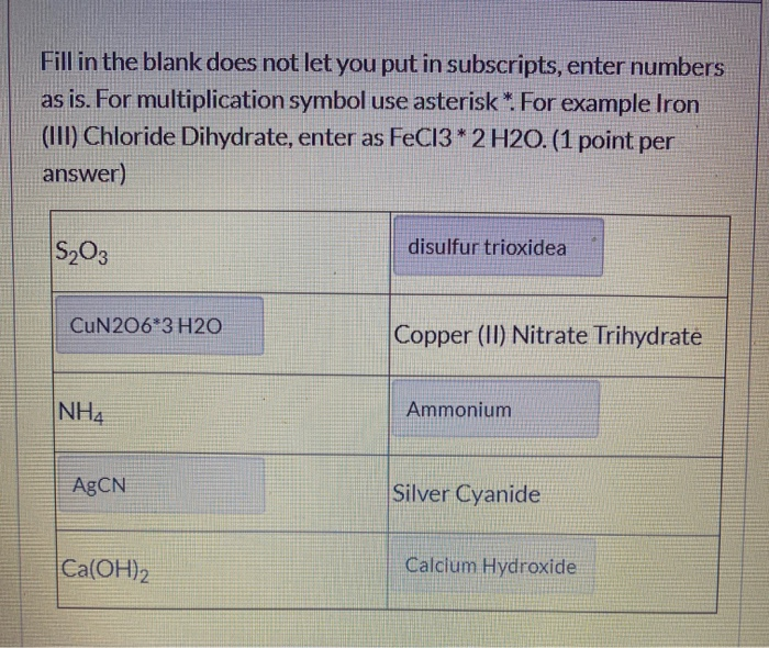 Solved Fill in the blank does not let you put in subscripts, | Chegg.com