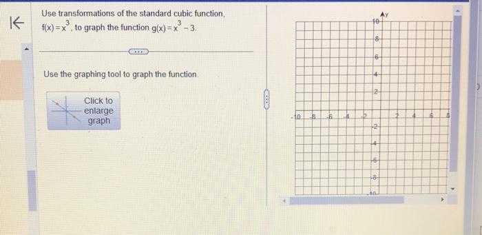 Solved Use transformations of the standard cubic function, | Chegg.com
