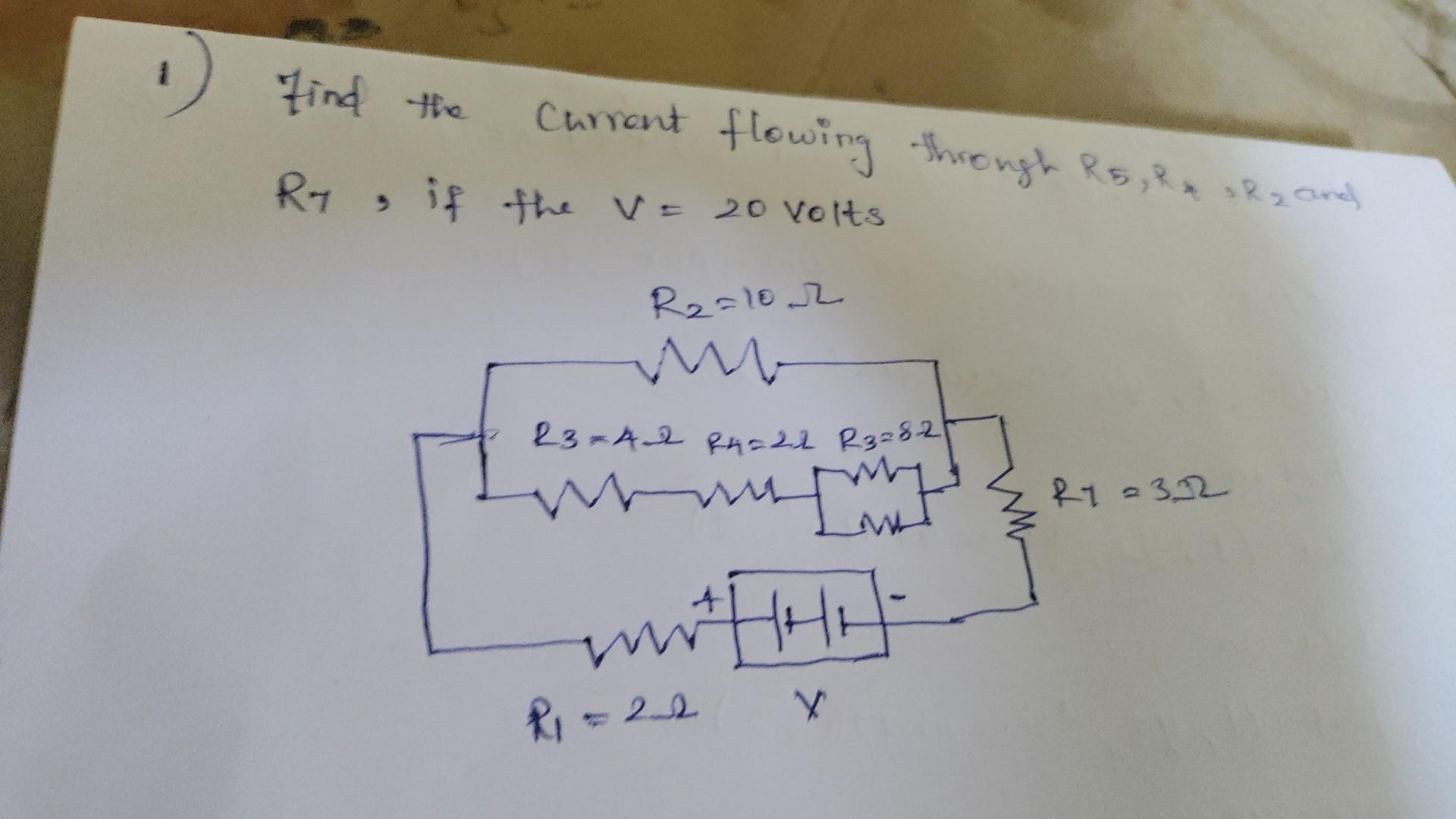 find the current following through the R5,R4,R2 and | Chegg.com