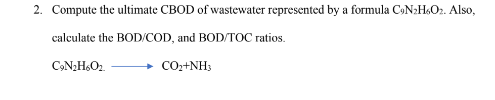 Solved Compute the ultimate CBOD of wastewater represented | Chegg.com