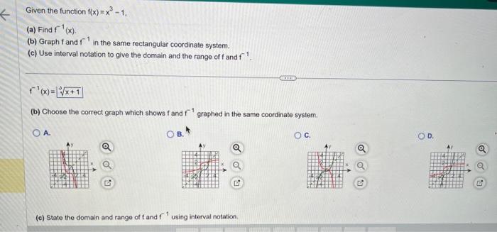 Solved (a) find f^-1(x)(b) Graph f and f^-1 in the same | Chegg.com