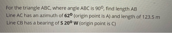 Solved For the triangle ABC, where angle ABC is 90°, find | Chegg.com