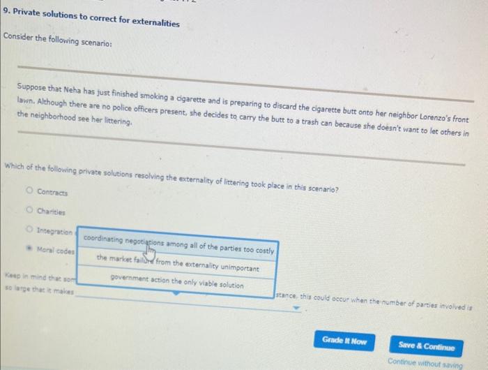 Solved 9. Private solutions to correct for externalities | Chegg.com Solved 9. Private solutions to correct for externalities | Chegg.com