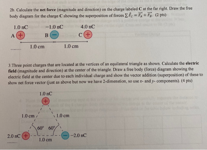 Solved 2b. Calculate the net force (magnitude and direction) | Chegg.com