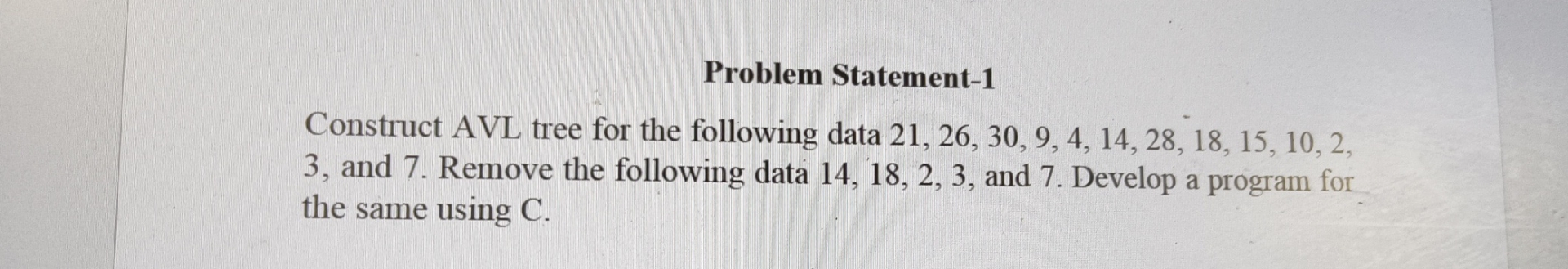 Solved Problem Statement 1construct Avl Tree For The 1314