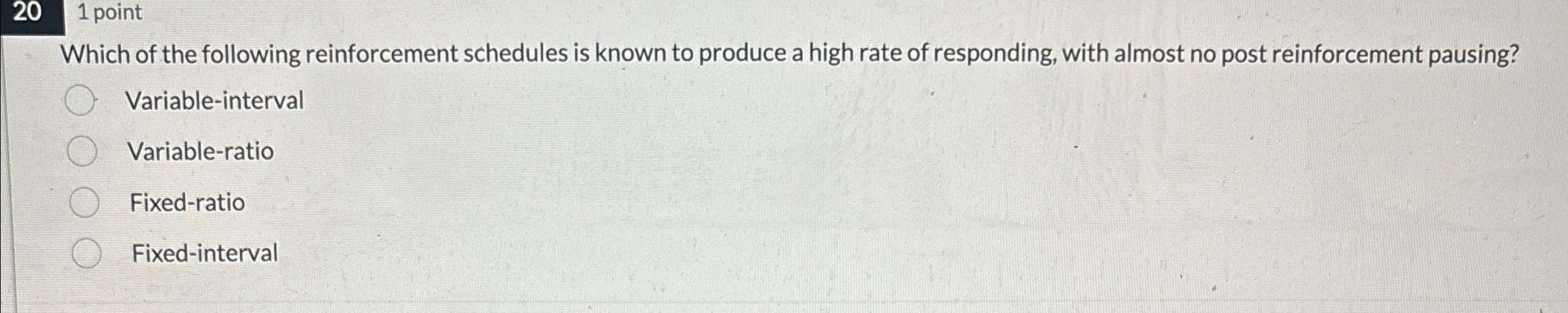 Solved 1 ﻿pointWhich of the following reinforcement | Chegg.com